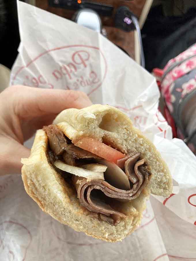 That roasted barbecue beef sub is packed tighter than a rush-hour subway car, but unlike public transportation, you'll actually enjoy this crowded situation.