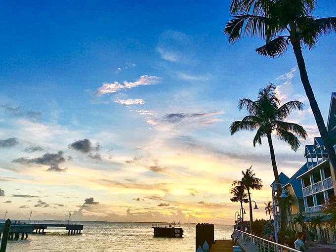 Sunset transforms the marina into a watercolor painting, as sailboats rock gently against the backdrop of nature's nightly masterpiece.