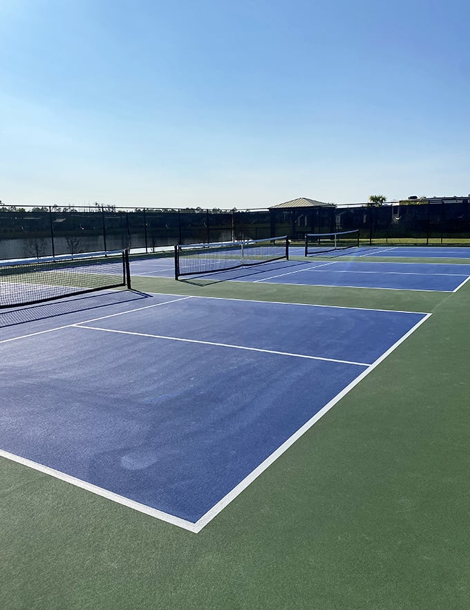 Tennis, anyone? These pristine courts offer the perfect opportunity to work off last night's campfire marshmallows.