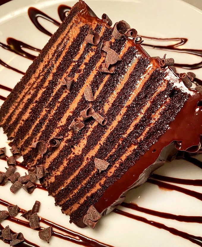 Twelve layers of chocolate perfection prove that sometimes counting is important, especially when each number represents another level of deliciousness.