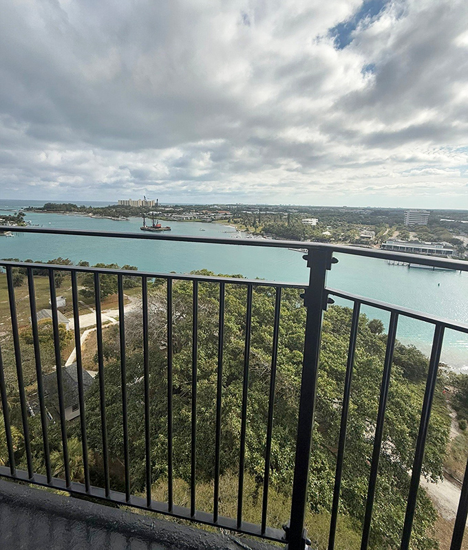 Twenty-four miles of visibility showcases Florida's stunning coastline, where azure waters meet golden shores.