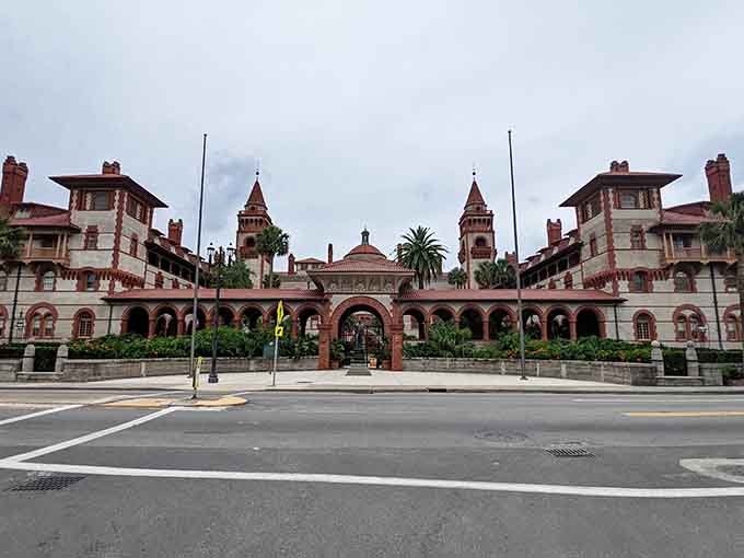 The Flagler College sign might be modest, but that building behind it is anything but, talk about letting your work speak for itself.