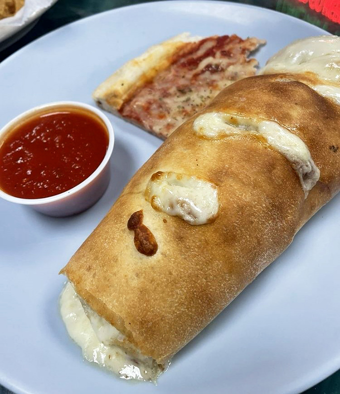 Pizza's portable cousin&mdash;a golden-brown masterpiece stuffed with melty cheese that makes multitasking deliciously possible.