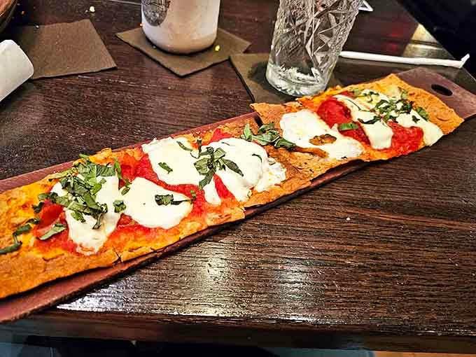 Even the flatbread gets the gourmet treatment&mdash;thin, crispy crust topped with fresh mozzarella, basil, and tomato sauce that tastes like it was flown in from Naples.