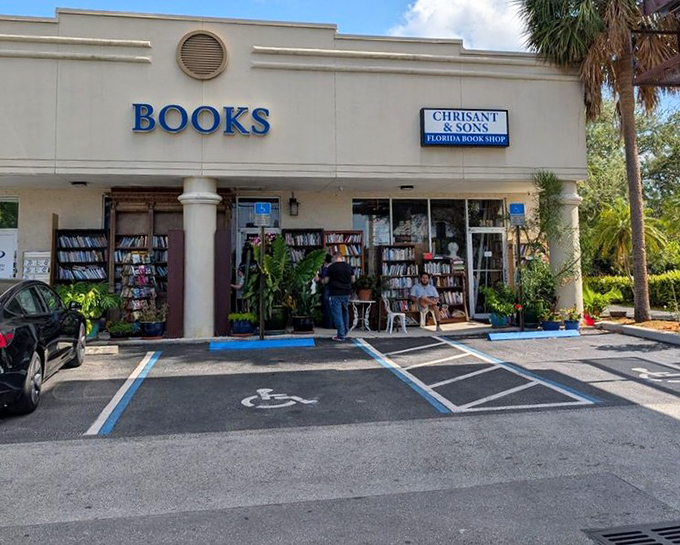 The unassuming exterior of Chrisant & Sons belies the extraordinary world of books and artifacts waiting just beyond those doors.