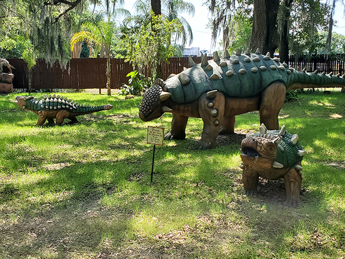 The Ankylosaurus family gathering looks like a prehistoric version of an awkward family photo &ndash; armored, but somehow still adorable.