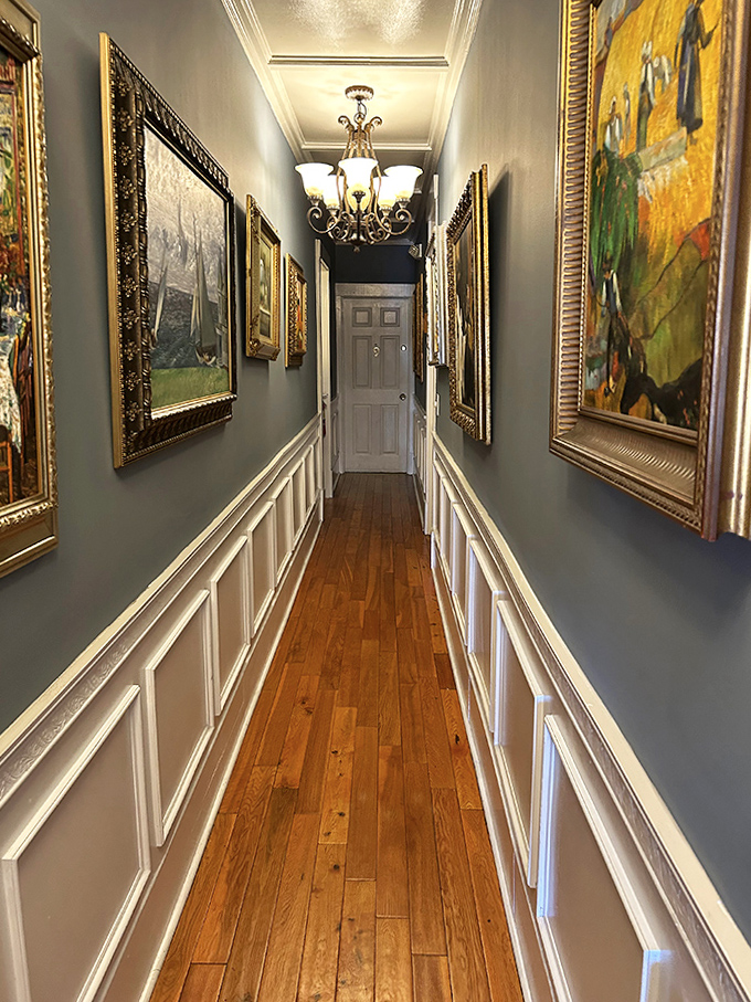 Art-Filled Hallway: This gallery-worthy corridor practically hums with history &ndash; don't be alarmed if you feel someone admiring the art alongside you.