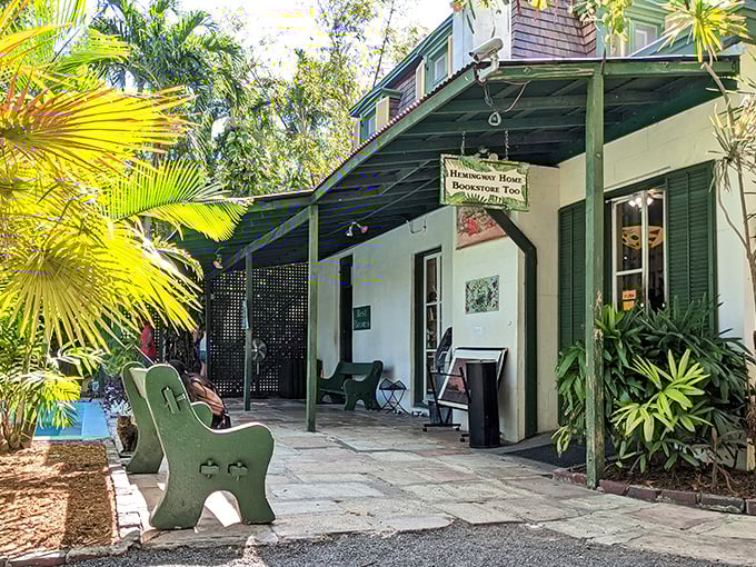 Literary treasures await at the bookstore, where Hemingway's spirit lives on through his timeless works.