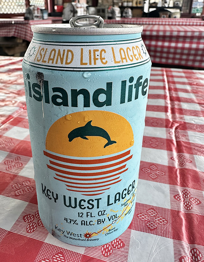 Island Life beer&mdash;because nothing complements the symphony of smoked meat better than a cold, local brew in paradise.