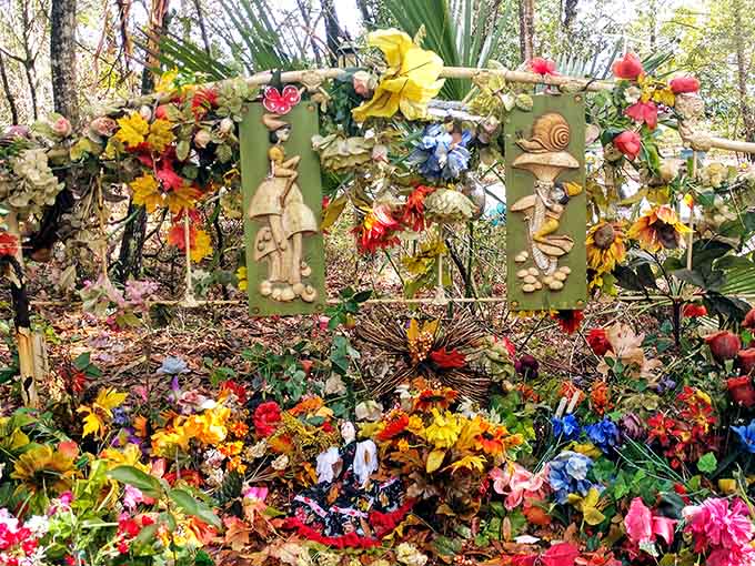 The floral "FAIRY" installation spells out the theme in case anyone was confused about what kind of magical creatures call this place home.