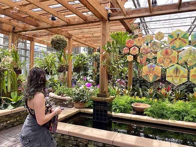 Even the greenhouse spaces feel like secret gardens, with colorful art and plants creating Instagram-worthy moments at every turn.