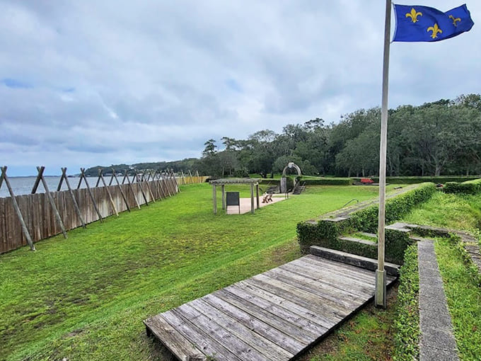 The French flag flies over Fort Caroline again, honoring the brave settlers who tried to make Florida their home centuries ago.