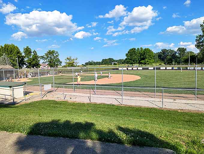 Community baseball fields remind you that small towns still value the simple pleasure of watching local teams play under summer skies.
