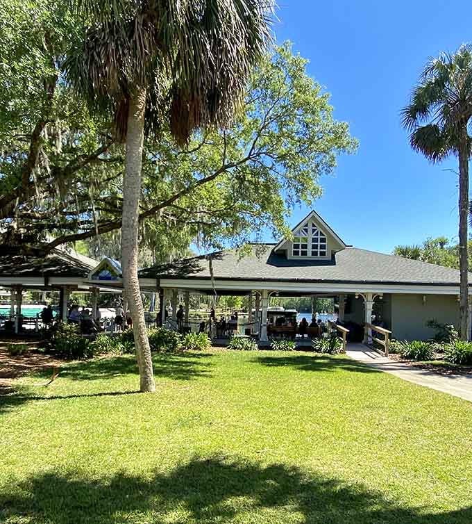 The Limpkin Pavilion offers shaded seating where you can rest, snack, and contemplate whether those monkeys in the trees are judging your lunch choices, because they probably are.
