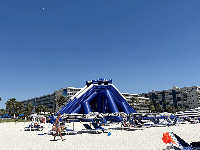 This giant blue water slide proves that inner children deserve vacations too &ndash; bringing squeals of delight from guests of all ages.