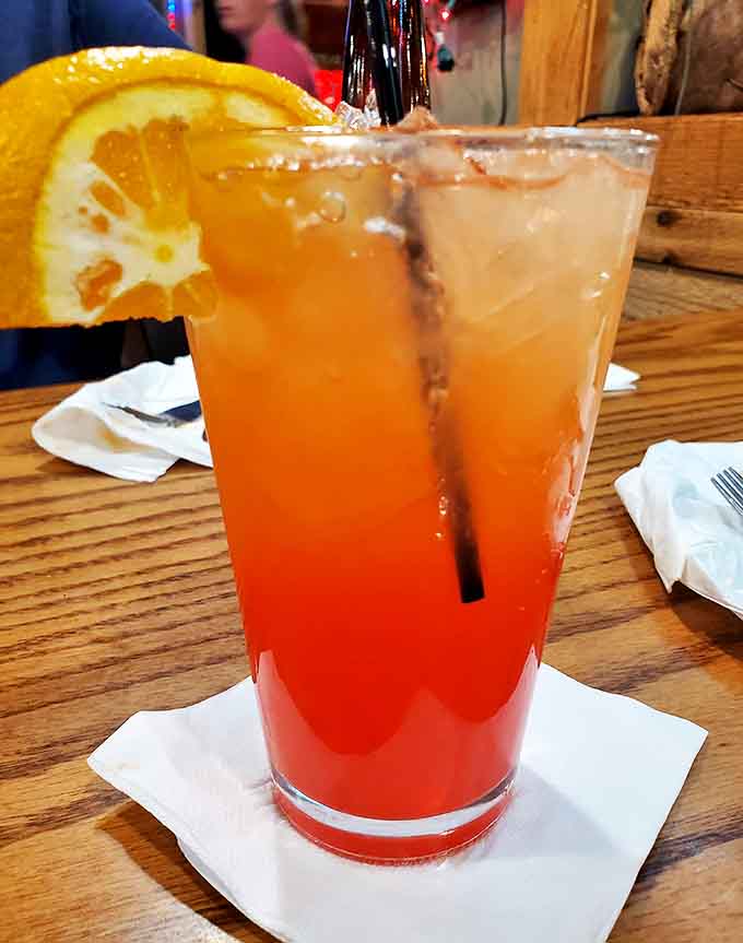 Tequila sunrise: Liquid sunshine in a glass. The gradient from red to orange promises good times ahead.