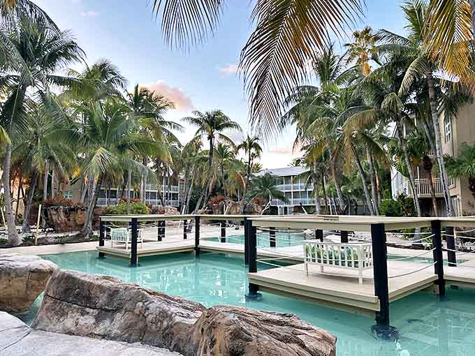 Cheeca Lodge's tropical setting features winding waterways and lush landscaping, creating a Keys paradise for romantic getaways.