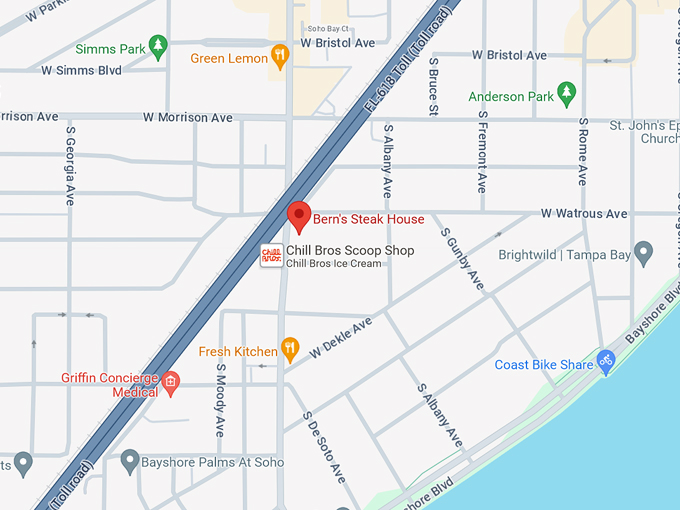 berns steakhouse 10 map