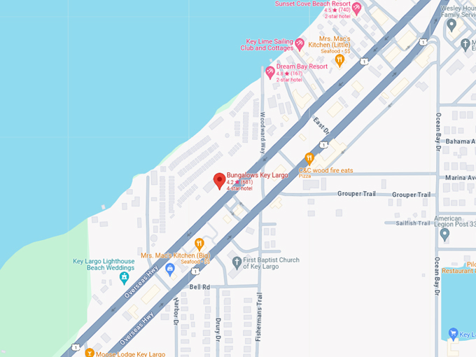 bungalows key largo 10 map