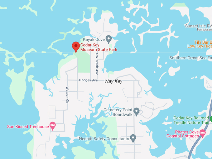 cedar key museum state park 10 map
