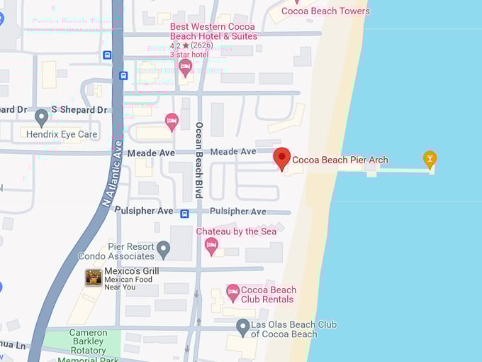 cocoa beach pier 10 map