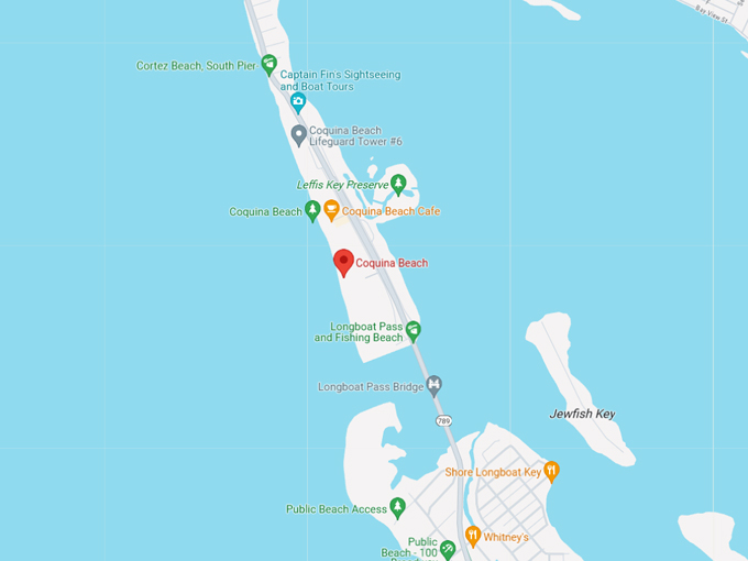 coquina beach 10 map
