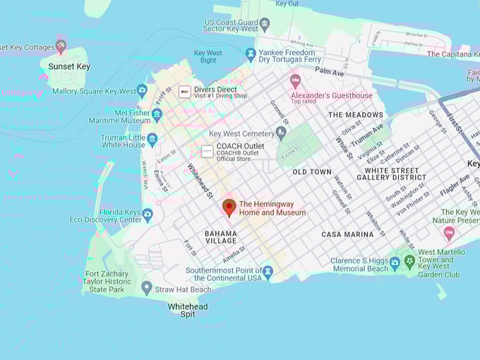 ernest hemingway home and museum 10 map