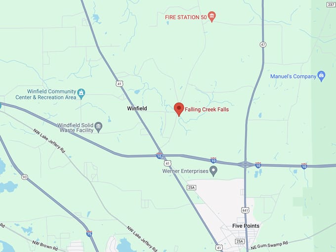 falling creek falls trail 10 map