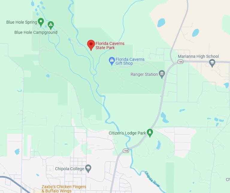 florida caverns state park map