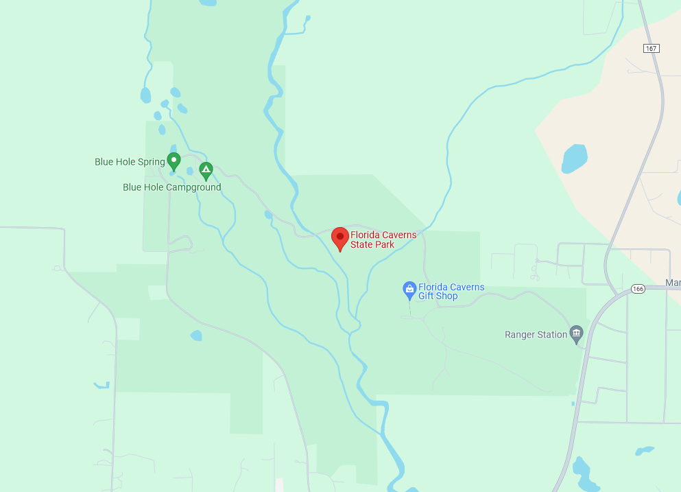florida caverns state park location from google maps