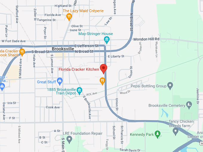 florida cracker kitchen 10 map