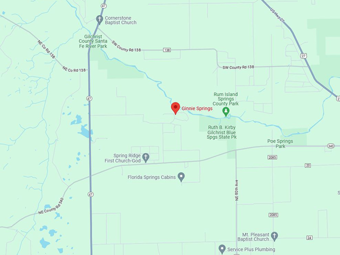 ginnie springs 10 map