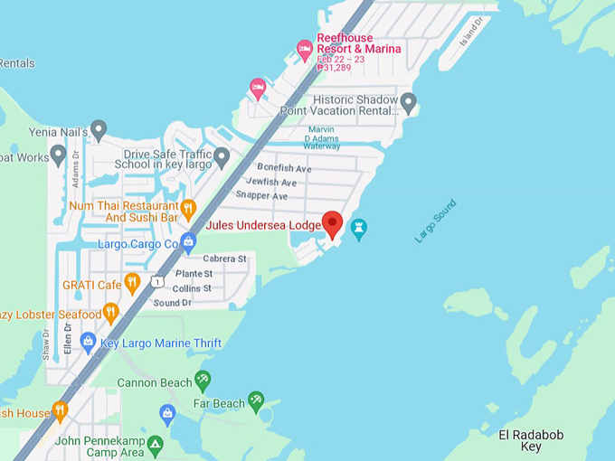 jules undersea lodge 10 map