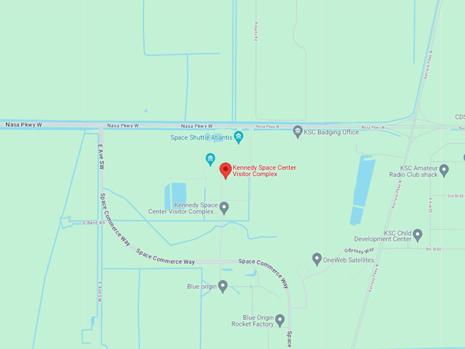 kennedy space center visitor complex 10 map