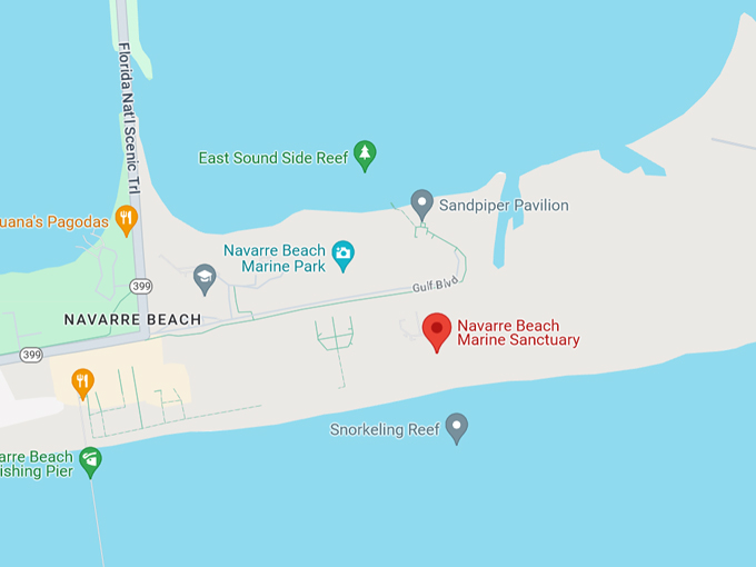 navarre beach marine sanctuary 10 map