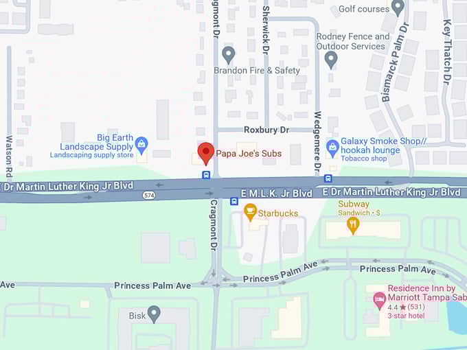 papa joes subs 10 map