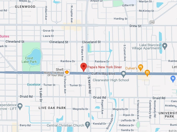 papas new york diner 10 map