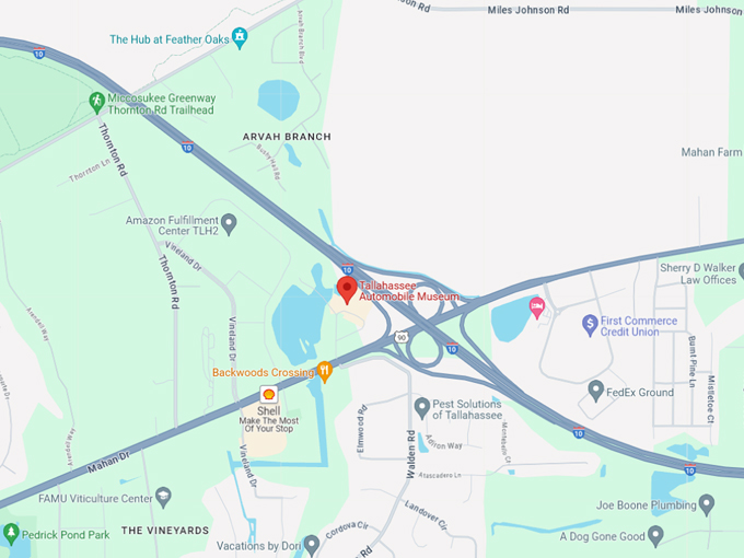tallahassee automobile museum 10 map