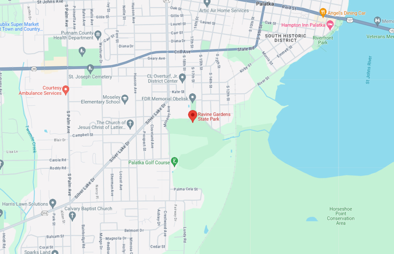 the location of the park from google maps