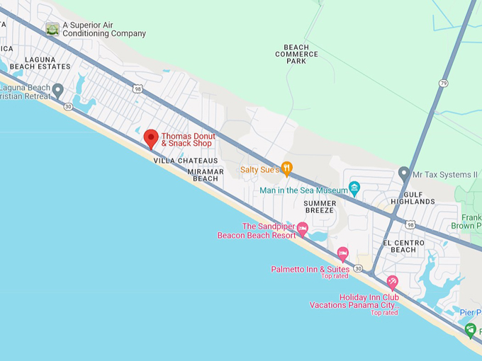 thomas donut and snack shop 10 map