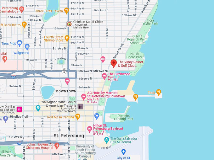 vinoy resort golf club 10 map