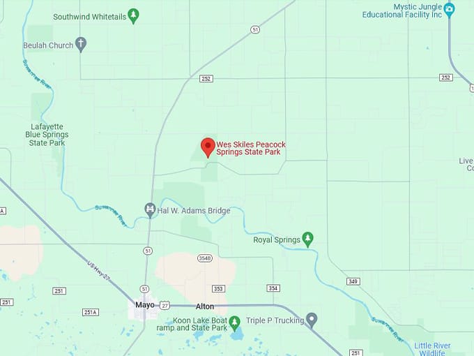 wes skiles peacock springs state park 11 map