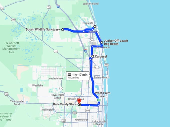 florida affordable road trip 10 map