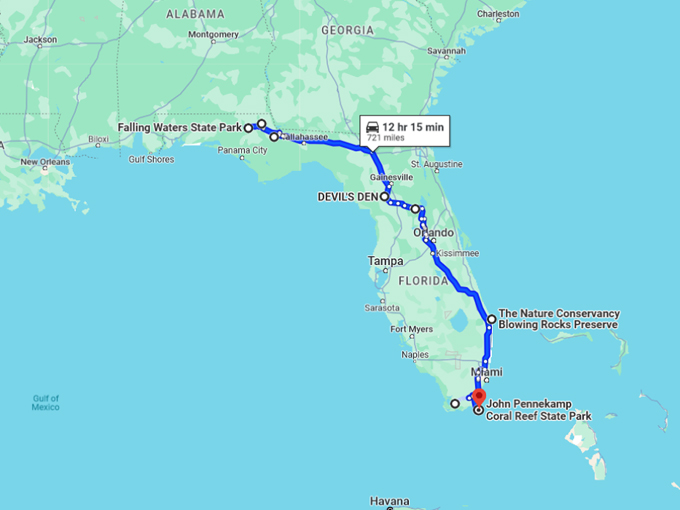 Florida Nature Road Trip 10 map