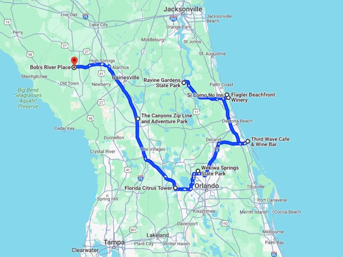 secret florida gems trip map