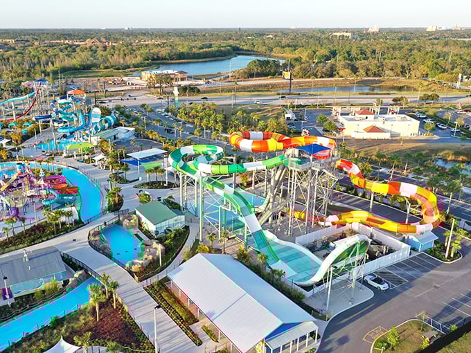 Island H2O Water Park: A kaleidoscope of colorful slides and azure pools creates a water wonderland that makes Florida's summer heat almost worth celebrating.
