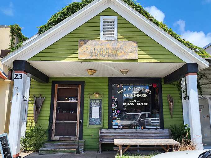 The lime-green cottage on Avenue D houses seafood treasures that would make Neptune himself swim up for a bite.