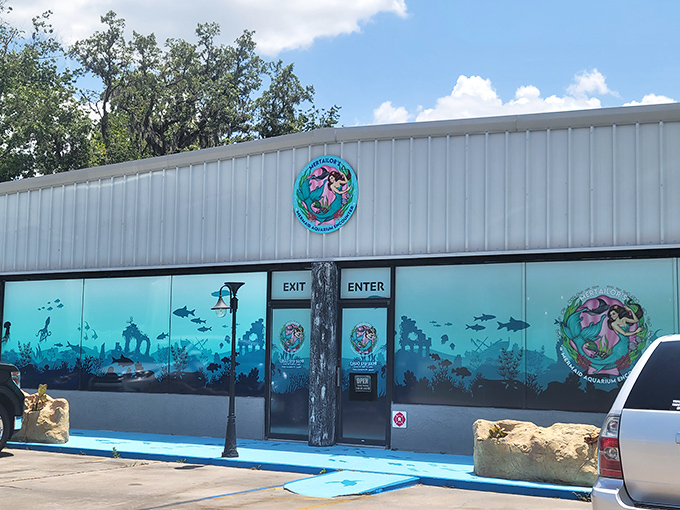 The aquatic wonderland's exterior beckons with understated charm &ndash; like a speakeasy for mermaid enthusiasts hiding in plain sight.