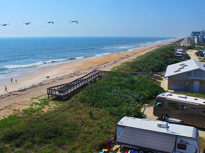 Paradise found: where pristine beaches meet RV comfort. Florida's best-kept secret offers oceanfront camping without the crowds or pretense.