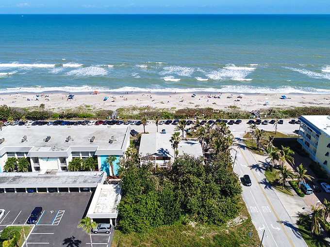 Indialantic's pristine shoreline stretches like nature's welcome mat, where the Atlantic whispers secrets to those who pause to listen.